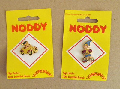 Enamel Pin Badges. 2 x Noddy from Toyland with original card backing ...