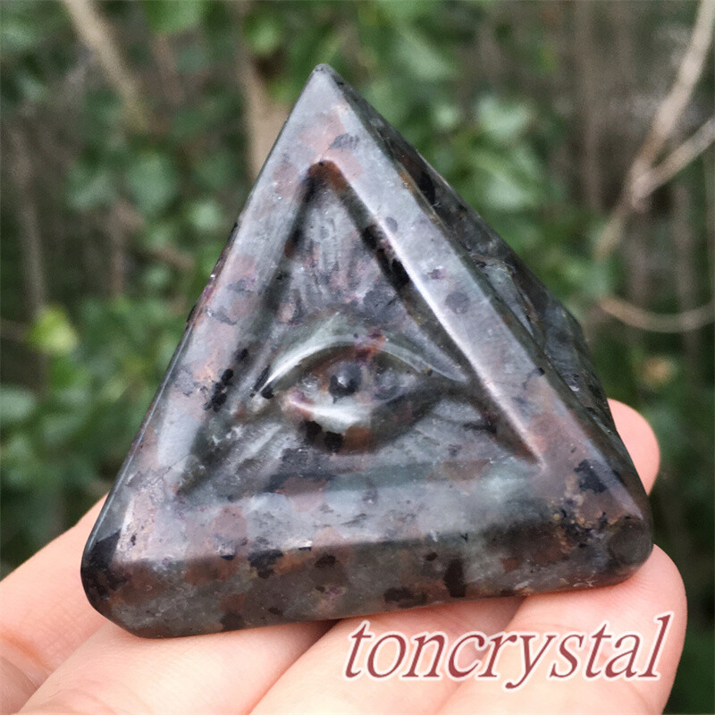 1pc Natural Yooperlite Eye Pyramid Carved Quartz Tower Crystal eye Gift ...