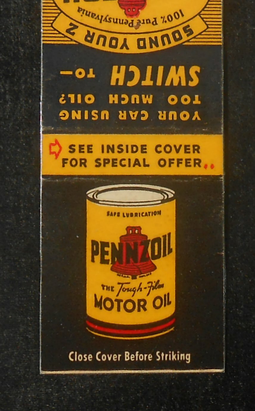 1951 Pennzoil Motor Oil The Pennzoil Company Metal Bank Offer Oil City ...