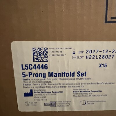 Baxter L5c4446 5 Prong Manifold Set New Sealed Exp 12/28/27 15 Pc | eBay