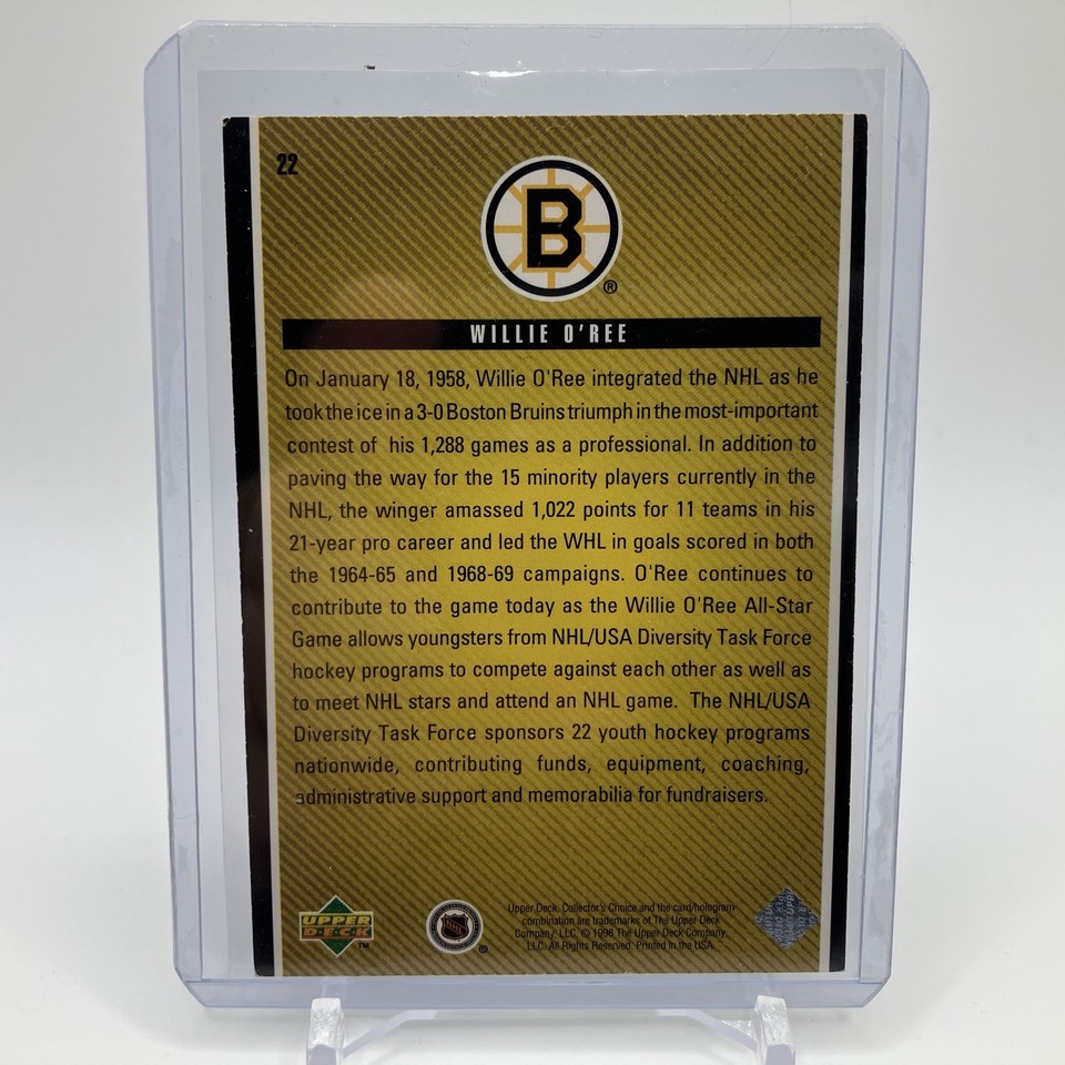 1998 Upper Deck Willie O’Ree Signed Card Auto Boston Bruins HOF | eBay