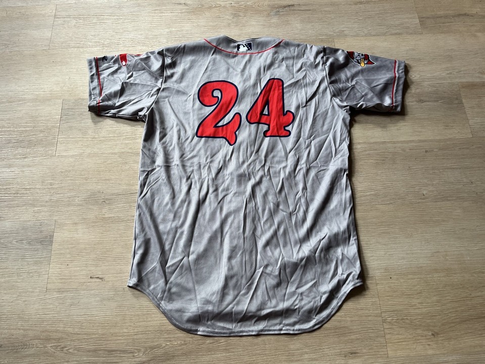 #24 Team Issued Portland Sea Dogs Gray Road Jersey Red Sox | eBay