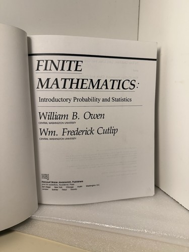 Finite Mathematics by William Burrage Owen and Wm. Frederick Cutlip ...