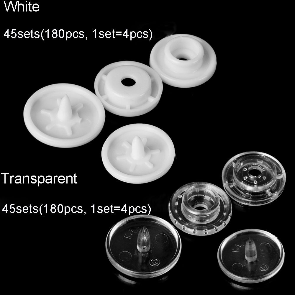 Clothes Shirts Plastic Stud transparent Fasteners Snap Buttons Press ...