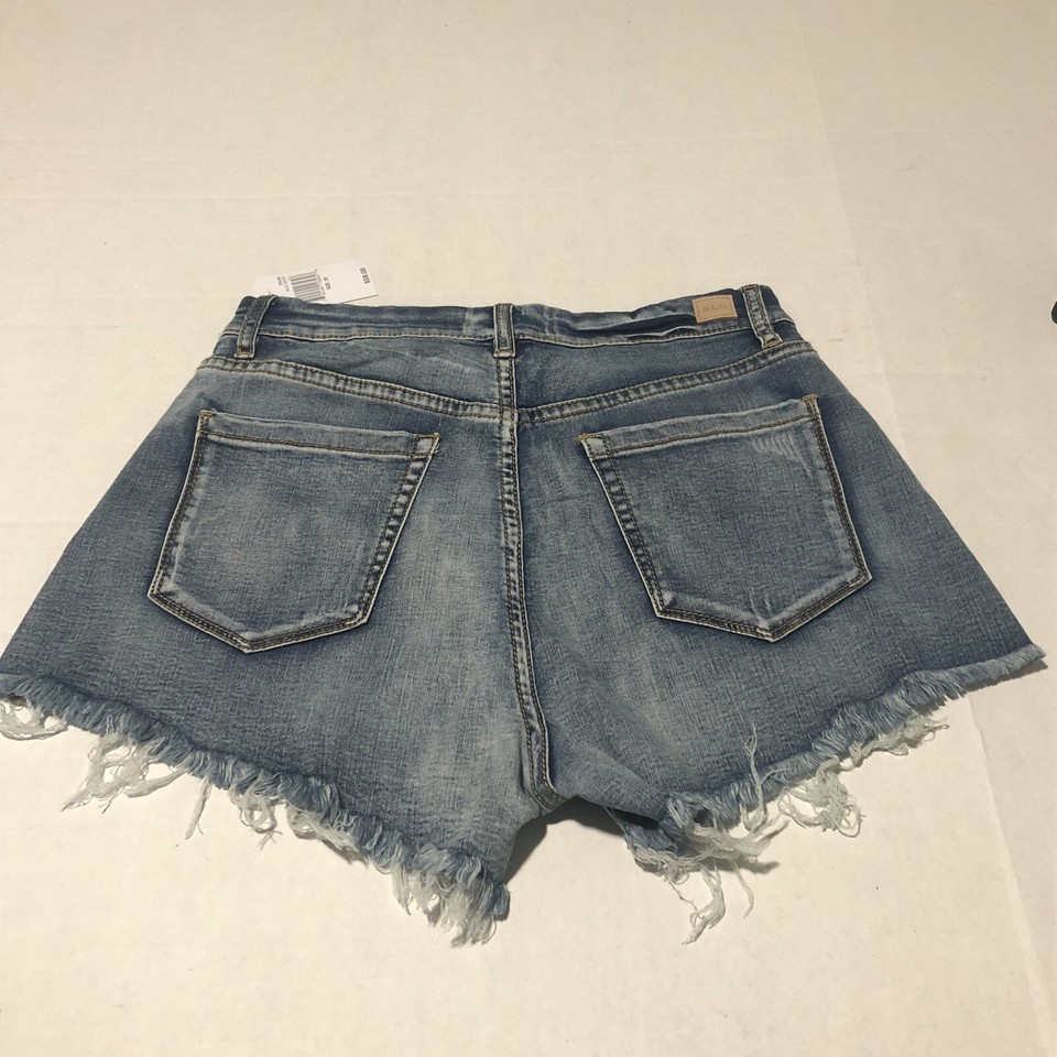 SL8 Women’s Short Shorts Light Denim Wash Distressed Frayed Edges Size ...