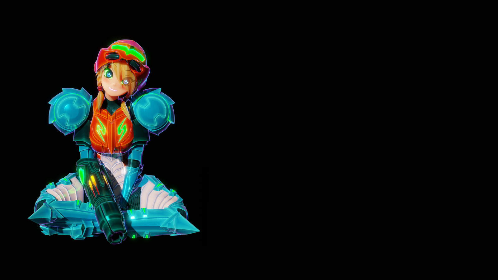 Anime metroid dread samus aran simple background black Playmat Gaming ...