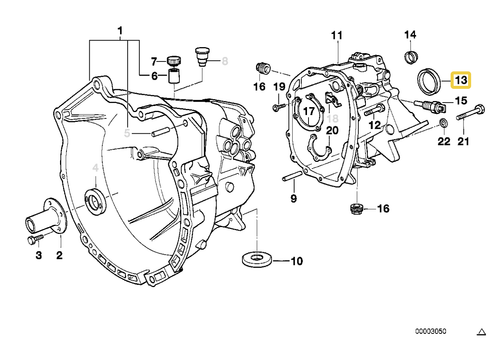 BMW 23121222771 Genuine OEM Factory Original Extension Housing Seal for ...