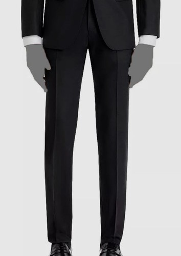 Hugo Boss Men's Black Huge Genius Slim-Fit Wool Stretch Suit Pants Size ...