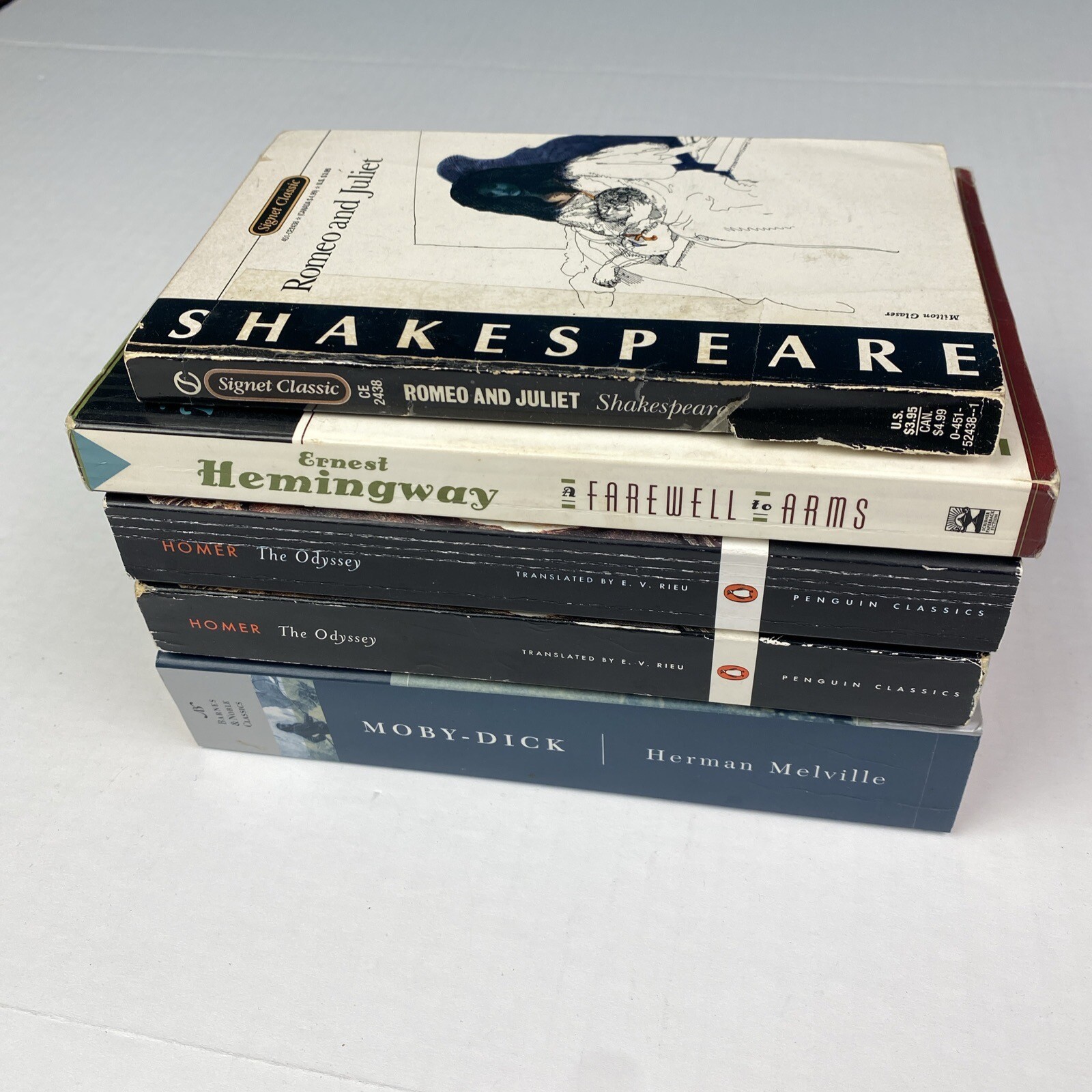 Classic Novels Paperback Book Lot Odyssey Shakespeare Farewell Arms ...