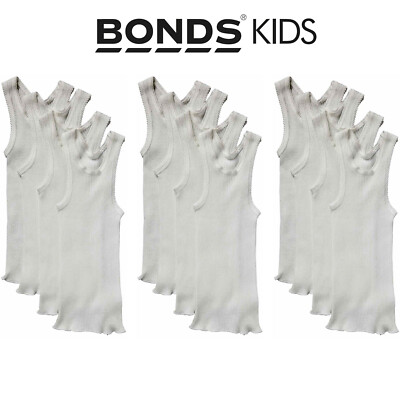 12 Pack Bonds Vest Baby Kids Girls Boys Chesty Singlet Tank Top White ...