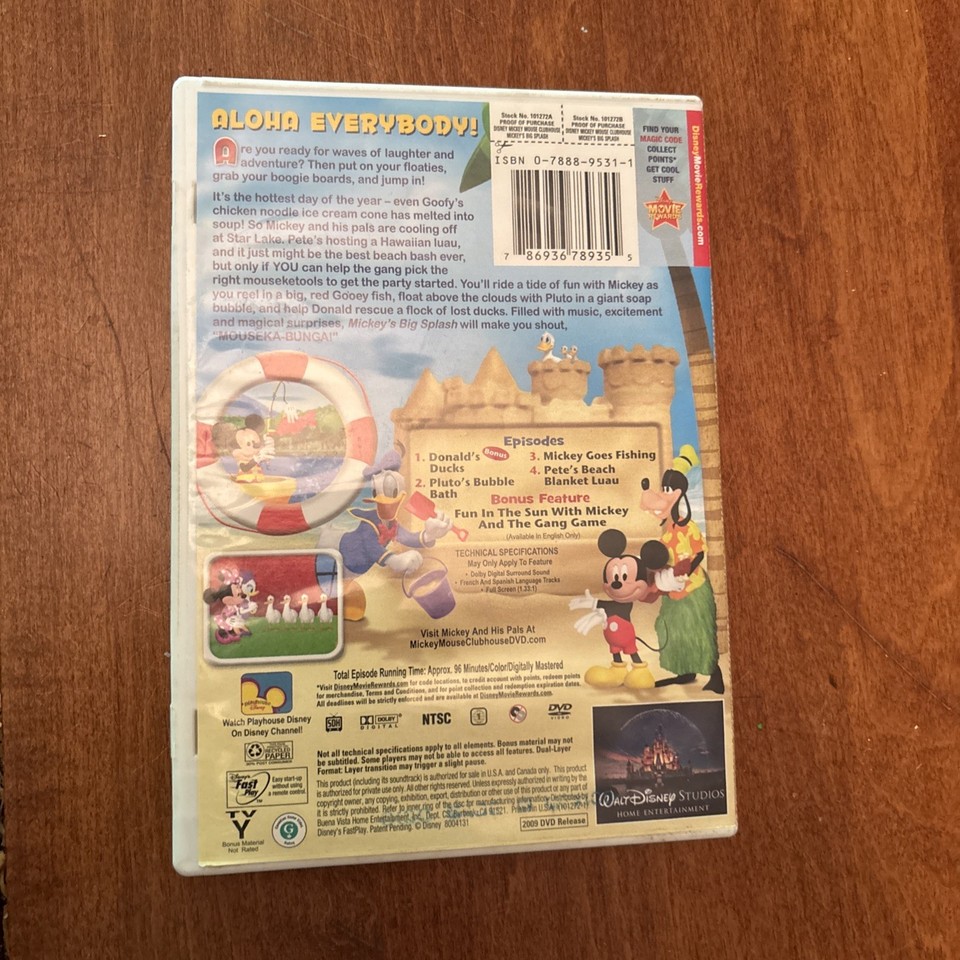 Mickey's Big Splash (DVD) Disney Mickey Mouse Clubhouse 786936789355 ...