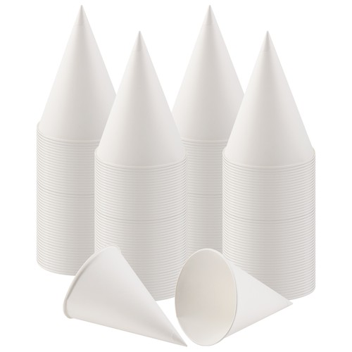 White Cone Cups, Snow Cone Cups,Coated Leakproof Cone Cups for ,4648 ...