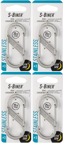 Nite Ize S-Biner Stainless Steel Dual Carabiner #3 - Stainless (4-Pack ...