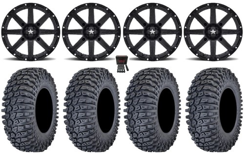 MSA Clutch 15" Wheels Black 37" Rockinator Tires Polaris RZR XP 1000 ...