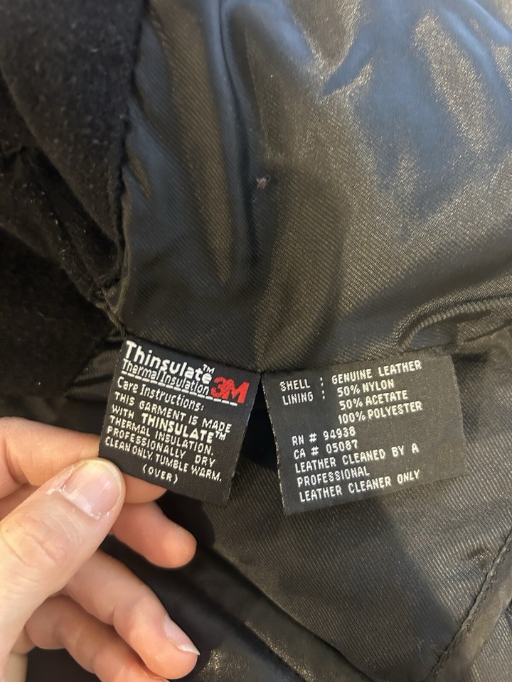 Leather Bomber Jacket Kenneth Cole Reaction Removal Liner Thinulate ...