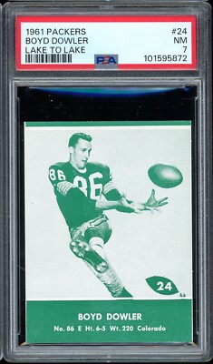 1961 Lake To Lake Packers Football #24 Boyd Dowler PSA 7 | eBay