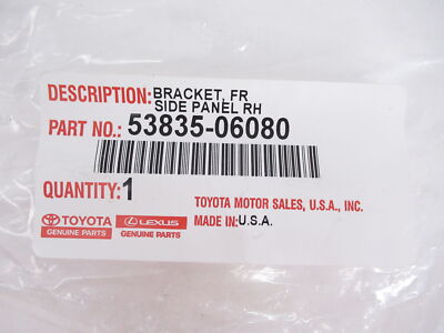 Genuine OEM Toyota 53835-06080 Passenger Front Bumper Bracket 2015-2017 ...