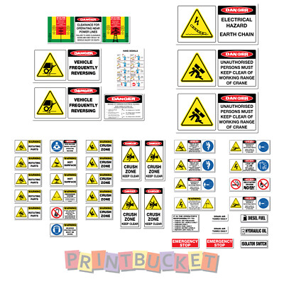 Articulated Crane Franna Terex risk assessment safety sticker kit 44 ...