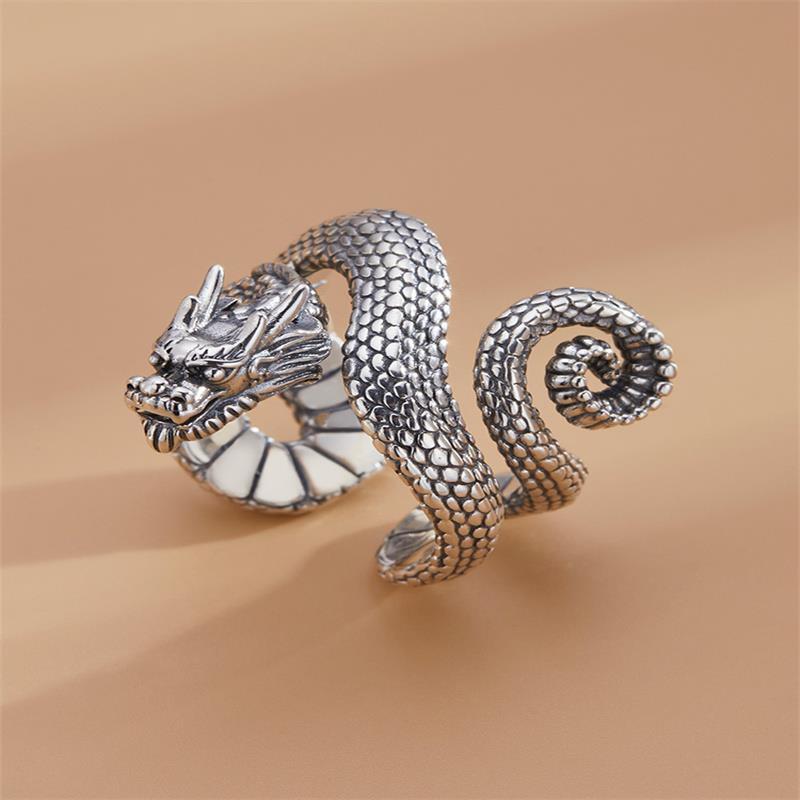New Product Panlong Ring Men's Index Finger Retro Old Finger Wrench | eBay