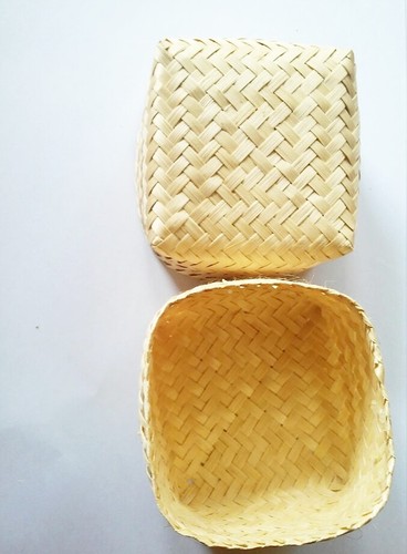 6Pcs Sticky Rice Basket Woven Kratib Serving Natural Bamboo Wooden Thai ...