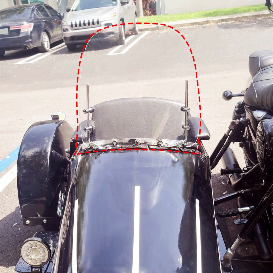 17"x15" Clear Scooter Moped Motorcycle Windshield For Yamaha Honda ...