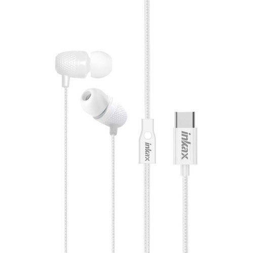Wired USB-C Headset Handsfree Kit Multifunction Button 1.2m Inkax White ...