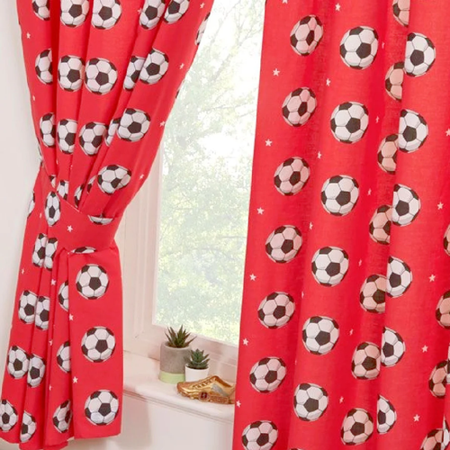 SOCCER Red Ready-Made Lined Curtains | eBay