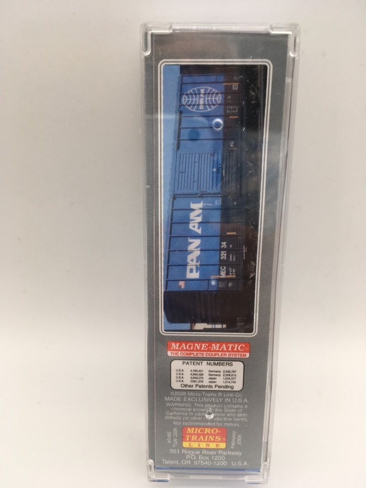 N SCALE Micro Trains Special Run PAN AM RAILWAY 50' Box Car, MEC 31879 ...