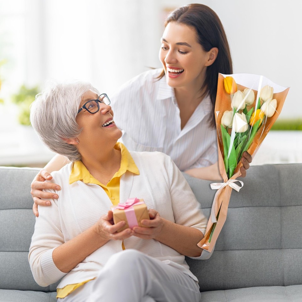 Whaline 50Pcs Flower Wrapping Bags Fall Kraft Paper Floral Packing ...