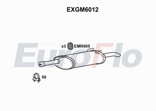 Exhaust Back / Rear Box fits VAUXHALL ASTRA F 1.7D 96 to 98 EuroFlo ...