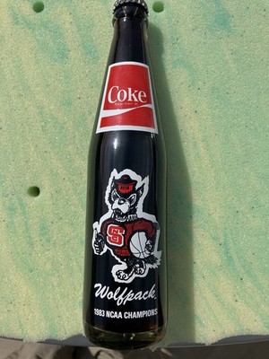 1983 N C STATE Coke Bottle WOLFPACK Full Collectable Coca Cola NCAA ...