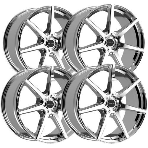 (Set of 4) Motiv 432C Rigor 20x8.5 5x4.5"/5x120 +40mm Chrome Wheels ...