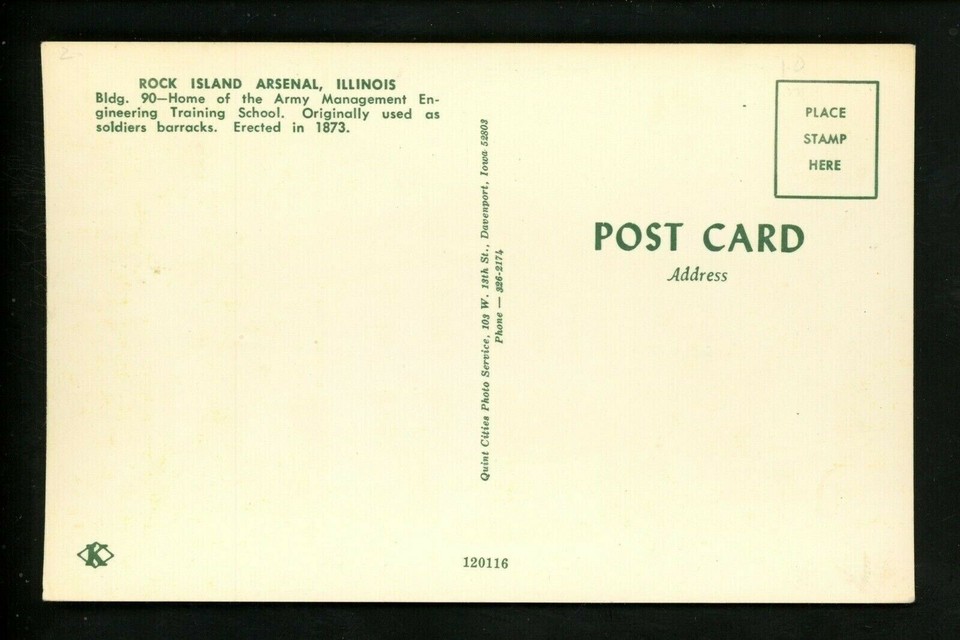 Military Base postcard Rock Island Arsenal Army Training School ...