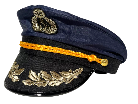 BLUE CAPTAIN NAVY SAILOR HAT Officer Uniform Adult Cap Naval Ship ...