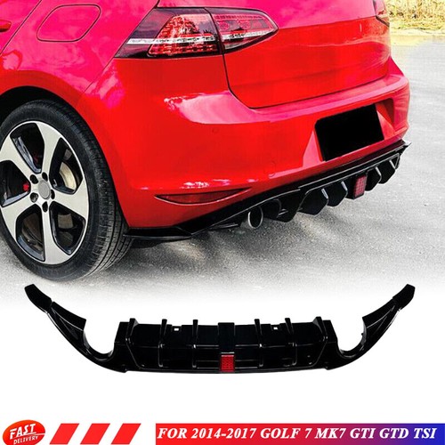 For 2014-2017 Golf 7 MK7 GTI GTD TSI Rear Bumper Diffuser Lip W/ Light ...