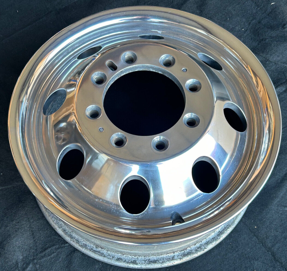(1) 16" RARE VINTAGE HIGH POLISHED WELD DUALLY FRONT WHEEL 16X6 RIM 8X6 ...