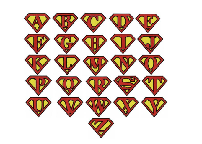 Superman Logo Patch Iron-On Superman Logo Superman Alphabet Super Hero ...