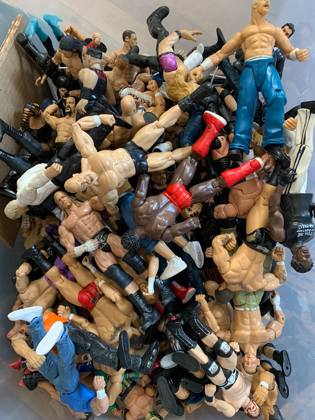 Huge Lot Of 40 Random WWF WWE Mattel Used Wrestling Figures TNA WCW ECW ...