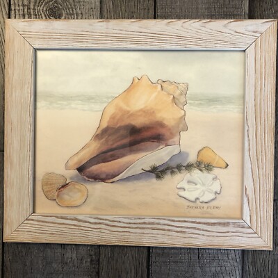 Barbara Fleri Beach Framed Print Seashells Conch Sand Dollar Wall Art ...