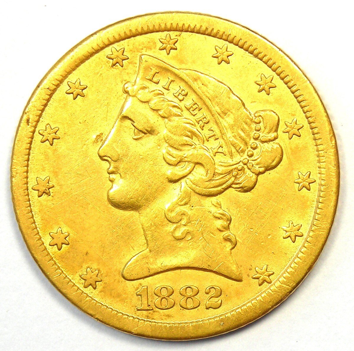 1882-CC Liberty Gold Half Eagle $5 Coin - XF Detail - Rare Carson Gold ...