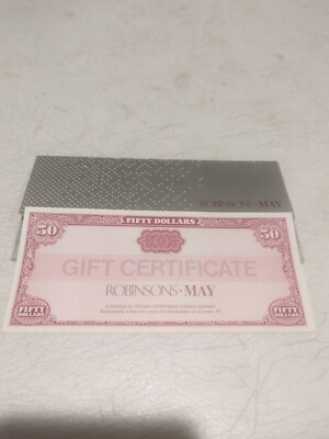 Vintage Robinsons-May $50 Gift Certificate | eBay