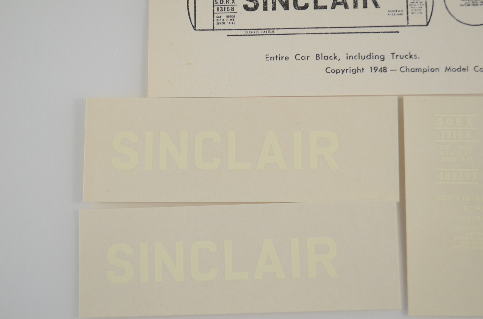 Champ HO Sinclair Oil Tank Car Decal Set - HT-181 | eBay