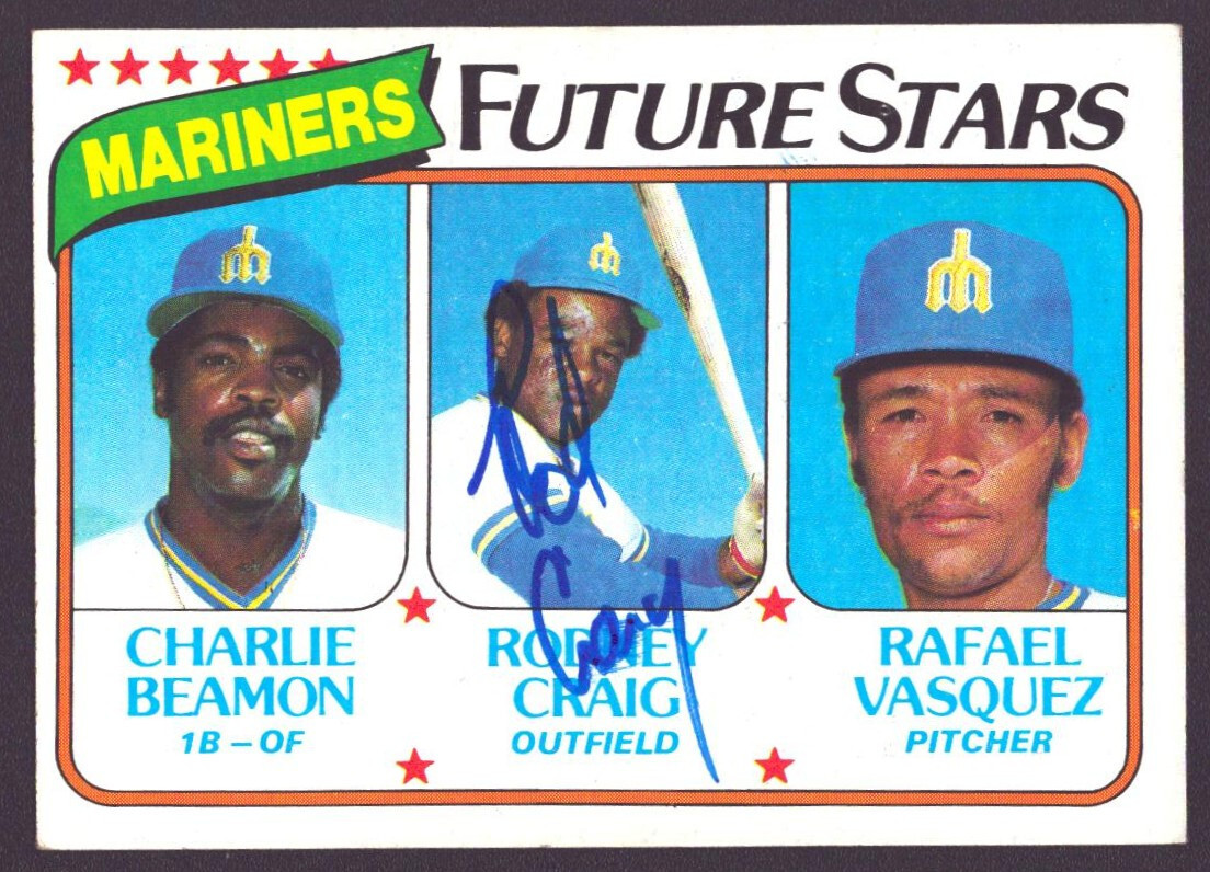 RODNEY CRAIG 1980 Topps #672 AUTOGRAPH MARINERS Auto Signed RC Indians ...