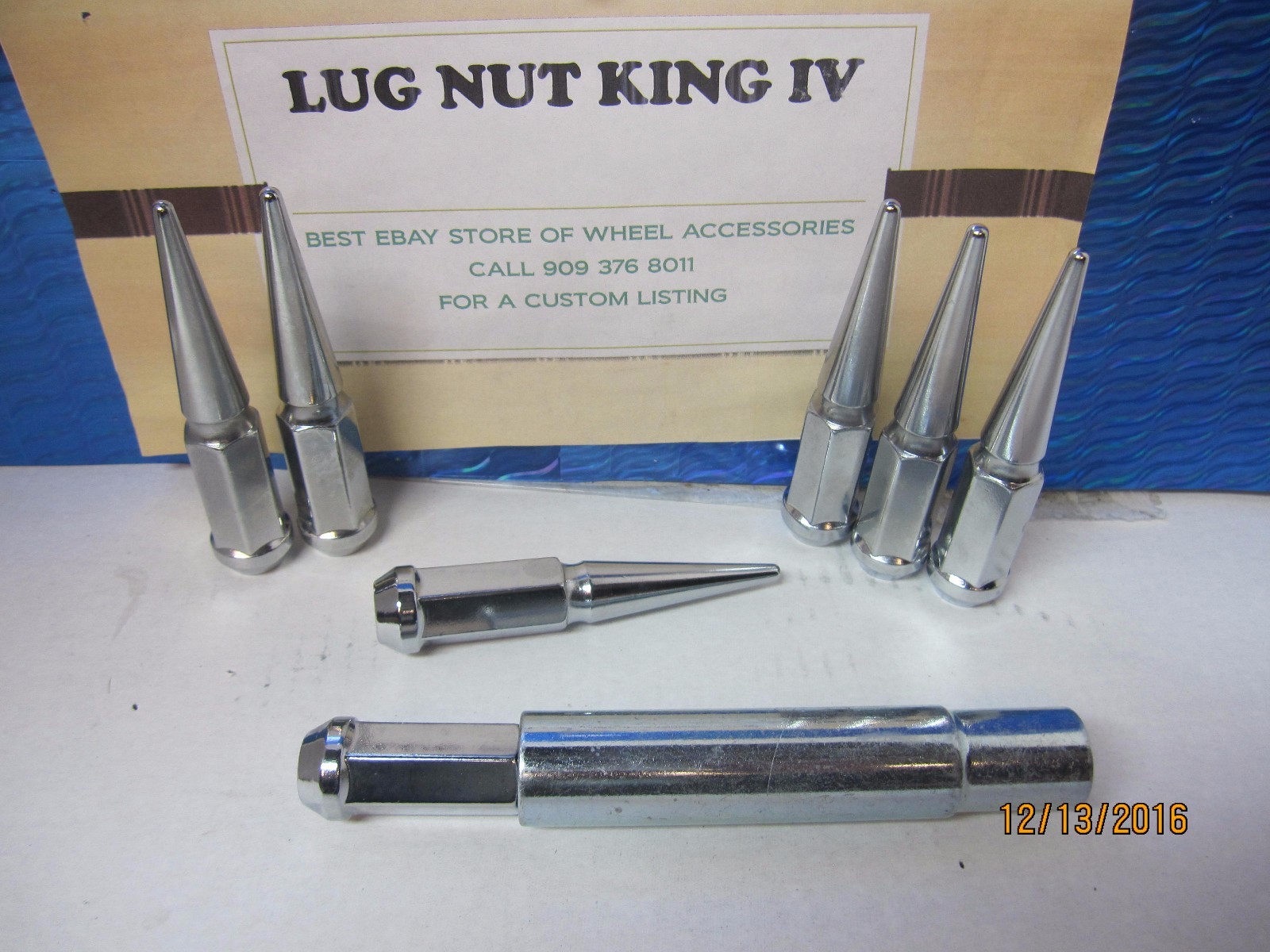 24 SPIKE CHROME BULLET LUG NUTS 7/16-20 SOLID 6 LUG 1500 OLD CHEVY GMC ...
