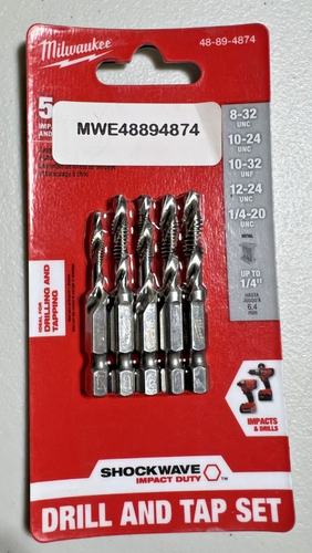Milwaukee Shockwave Impact Drill and Tap Bit Set - Silver (48-89-4874 ...