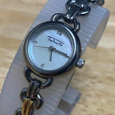 Talbots Lady Dual Tone MOP Diamond Invisible Band Analog Quartz Watch ...