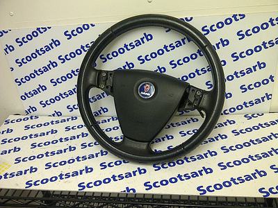 SAAB 9-3 93 Leather Steering Wheel & SRS Bag Air 2003 2004 2005 ...
