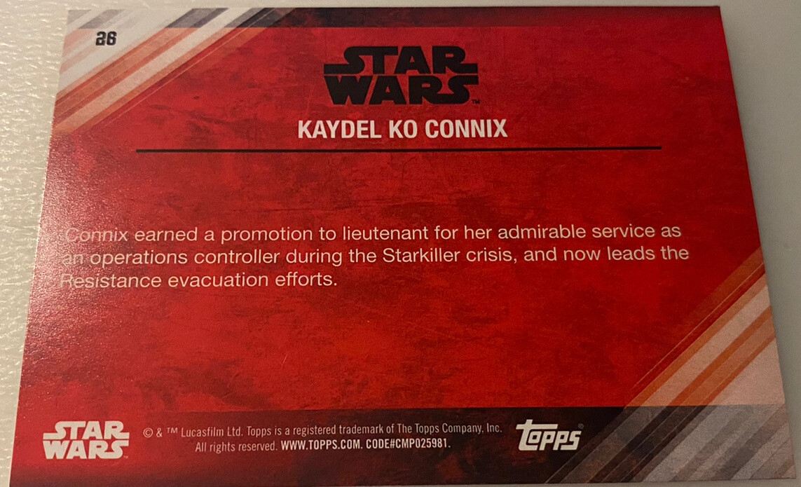 2017 Star Wars The Last Jedi Series One Kaydel Ko Connix #26 Card! | eBay