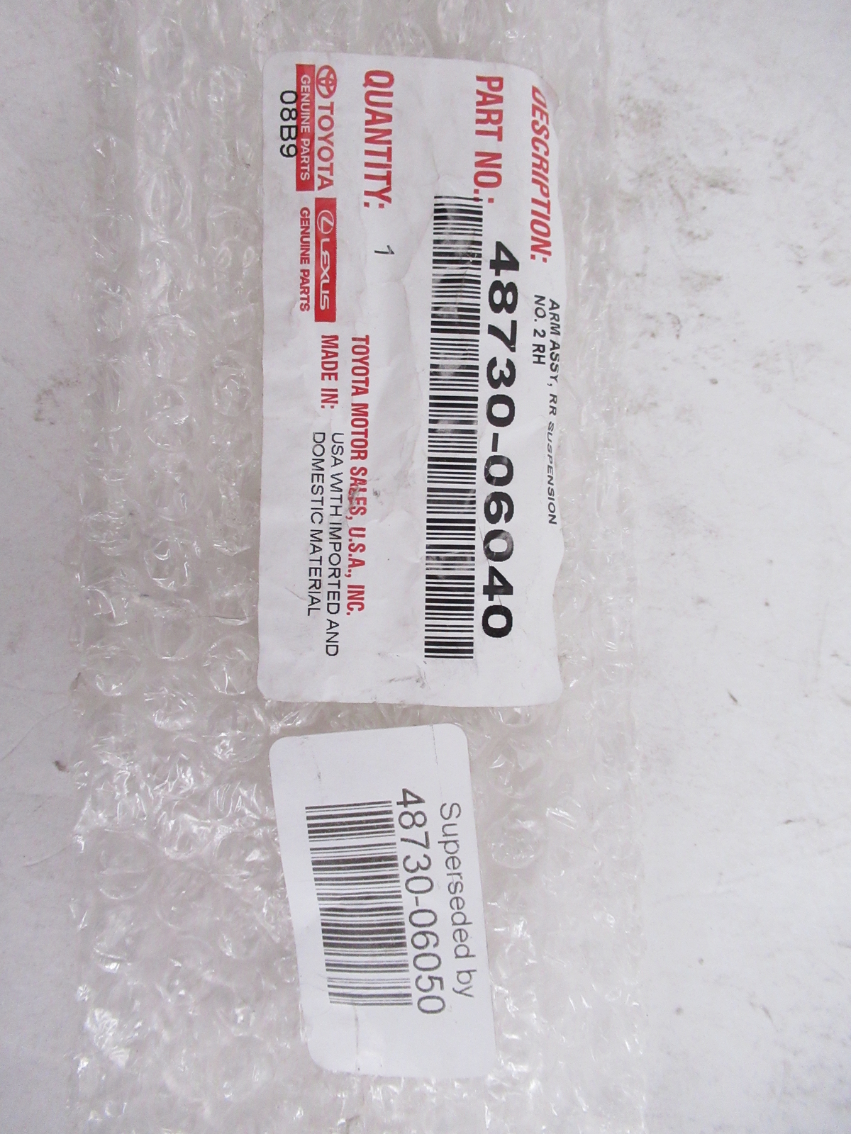 Genuine OEM Toyota Lexus 48730-06050 Passenger Rear Suspension Arm Assy ...