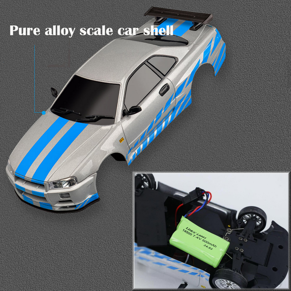 RC Drift Car Gyro Full Proportional RWD Control Classic Skyline R34 GTR ...